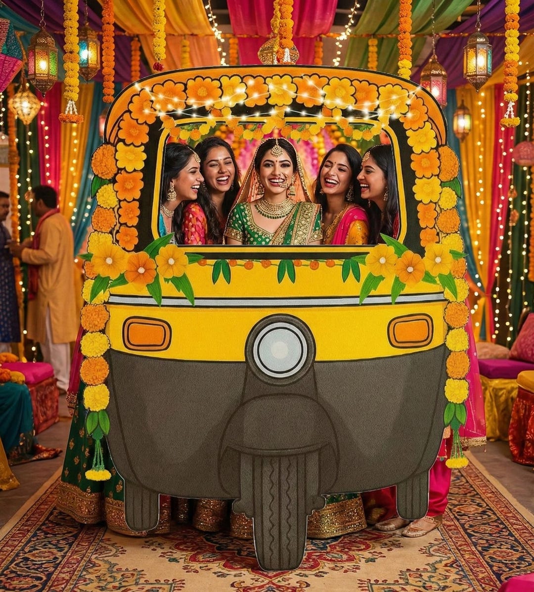 Indian Rickshaw Photo Booth Prop: Desi Wedding Backdrop (digital ...