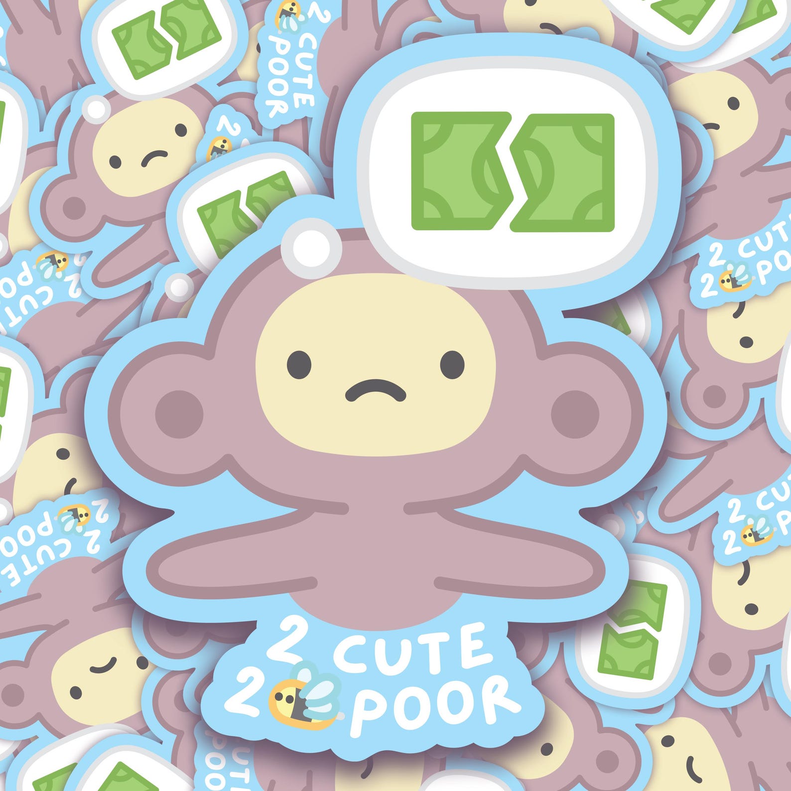 2 Cute to Bee Poor Sticker, Monkey Sticker, Laptop Sticker, Stationary ...