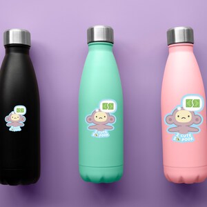 2 Cute to Bee Poor Sticker, Monkey Sticker, Laptop Sticker, Stationary ...