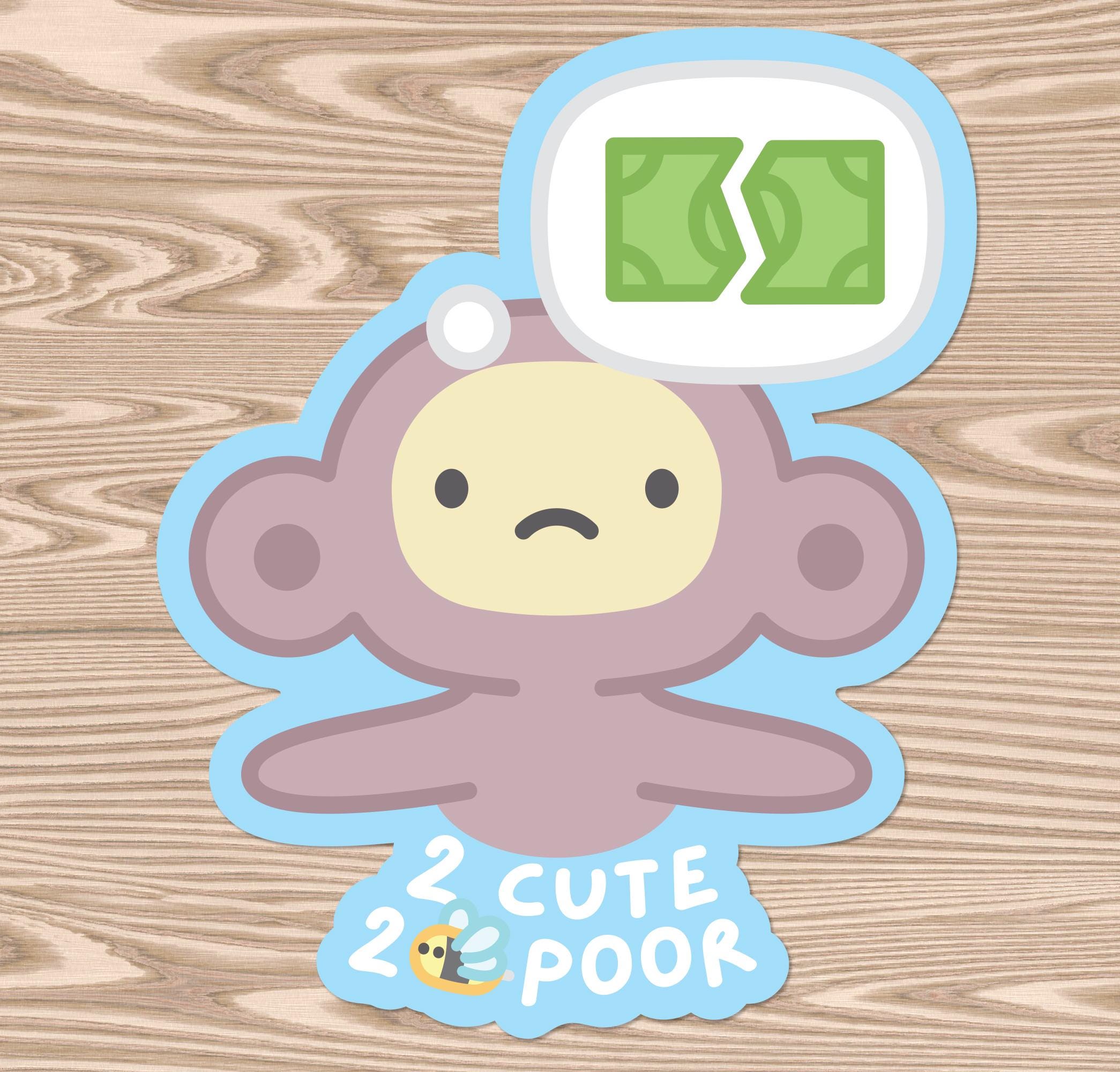 2 Cute to Bee Poor Sticker, Monkey Sticker, Laptop Sticker, Stationary ...
