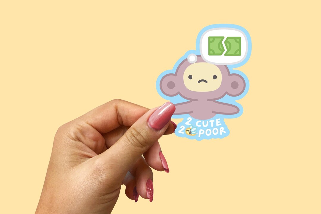 2 Cute to Bee Poor Sticker, Monkey Sticker, Laptop Sticker, Stationary ...