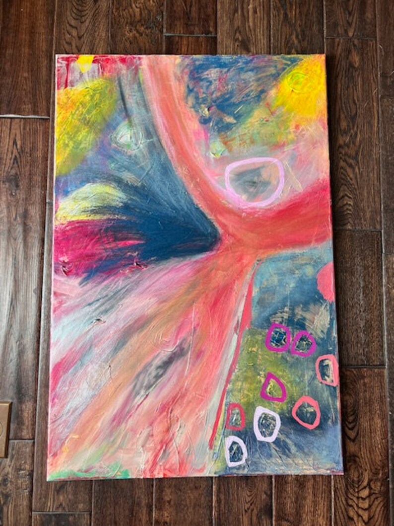 On the Other Side of Sadness Large Colorful Modern Maximalist ...