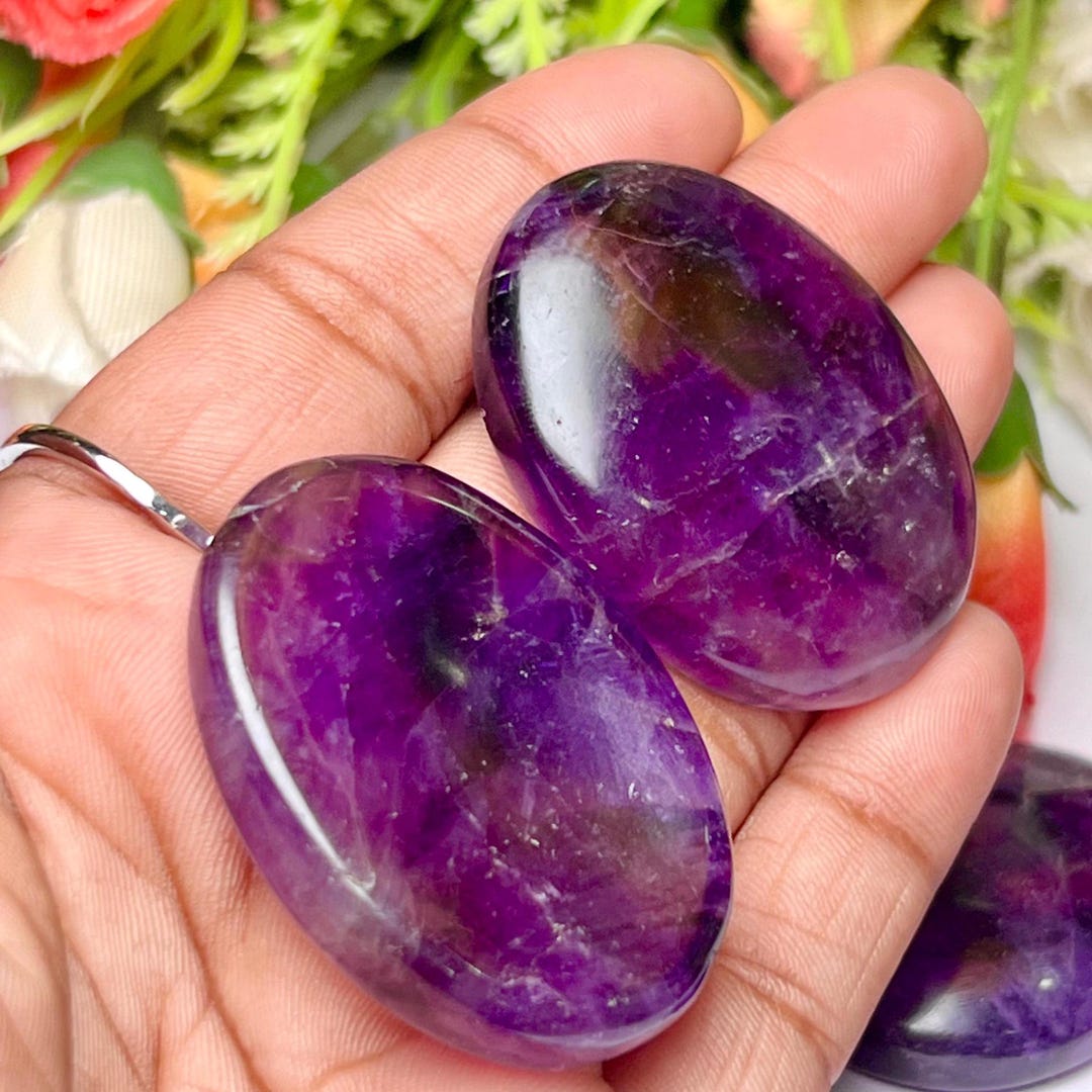 Amethyst Stone Worry Stone Crystal Worry Stone Pocket Stone Healing ...