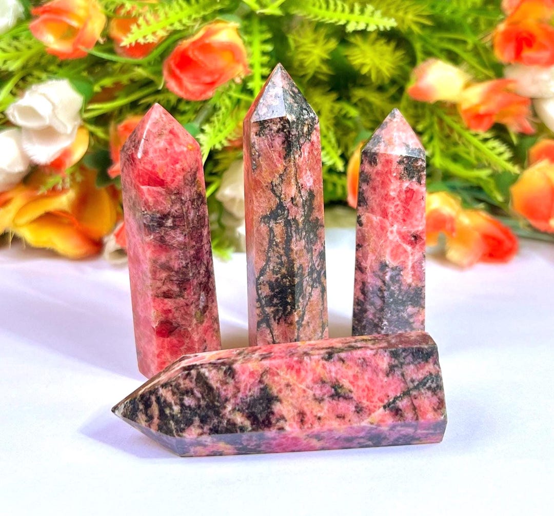 Rhodonite Stone Tower Pencil Point Generator-gemstone Pencil Crystal ...
