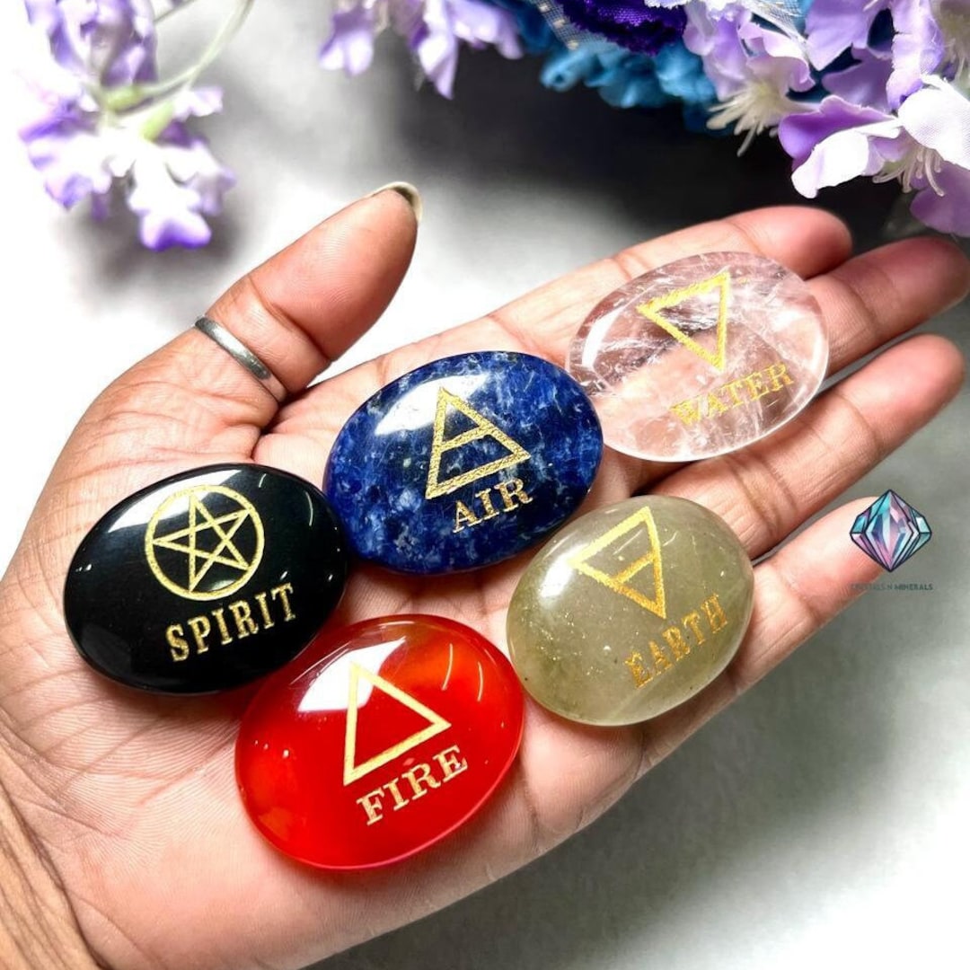 Five Elements Stone Set: Wiccan Metaphysical Crystals - Etsy