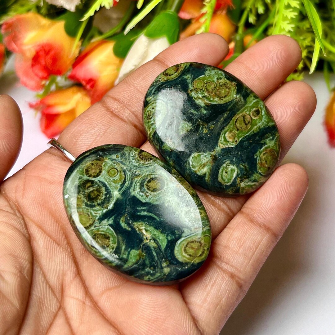 Kambaba Jasper Worry Stone: Green Stromatolite Pocket Stone - Etsy