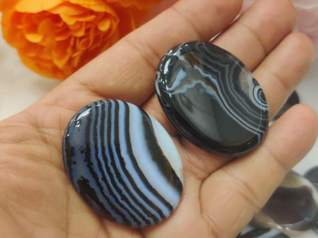 Black Sulemani Agate Worry Stone: Healing Pocket Crystal (4.5x3.5cm) - Etsy