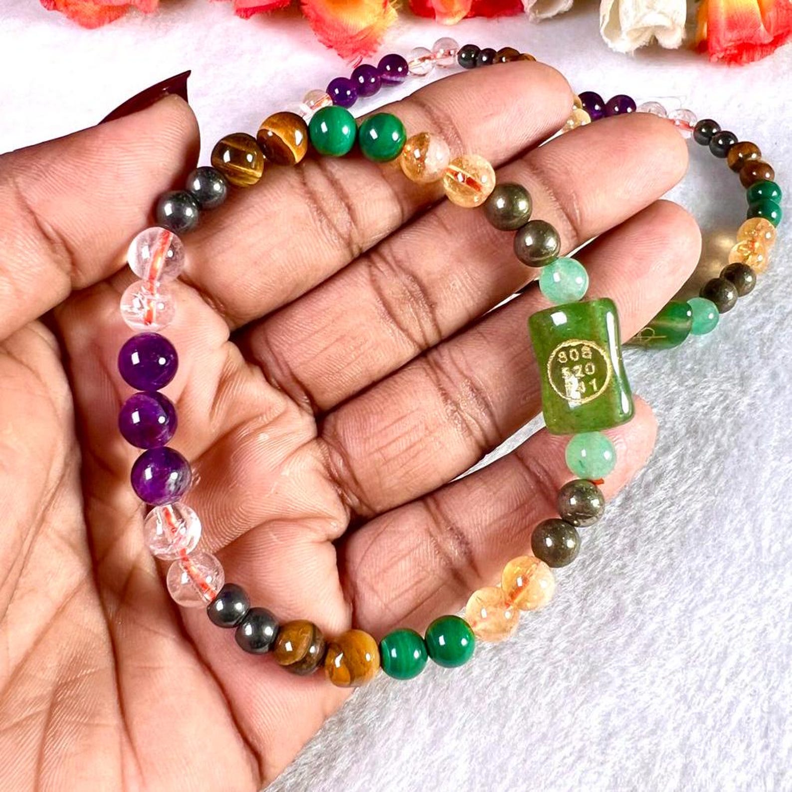 6MM Money Wealth Stone Bracelet Magnetite Amethyst Quartz Tiger's Eye ...