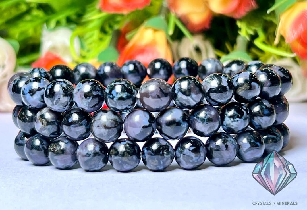 Mystic Merlinite Indigo Gabbro Stone Bracelet - Unisex Stretch (8MM) - Etsy