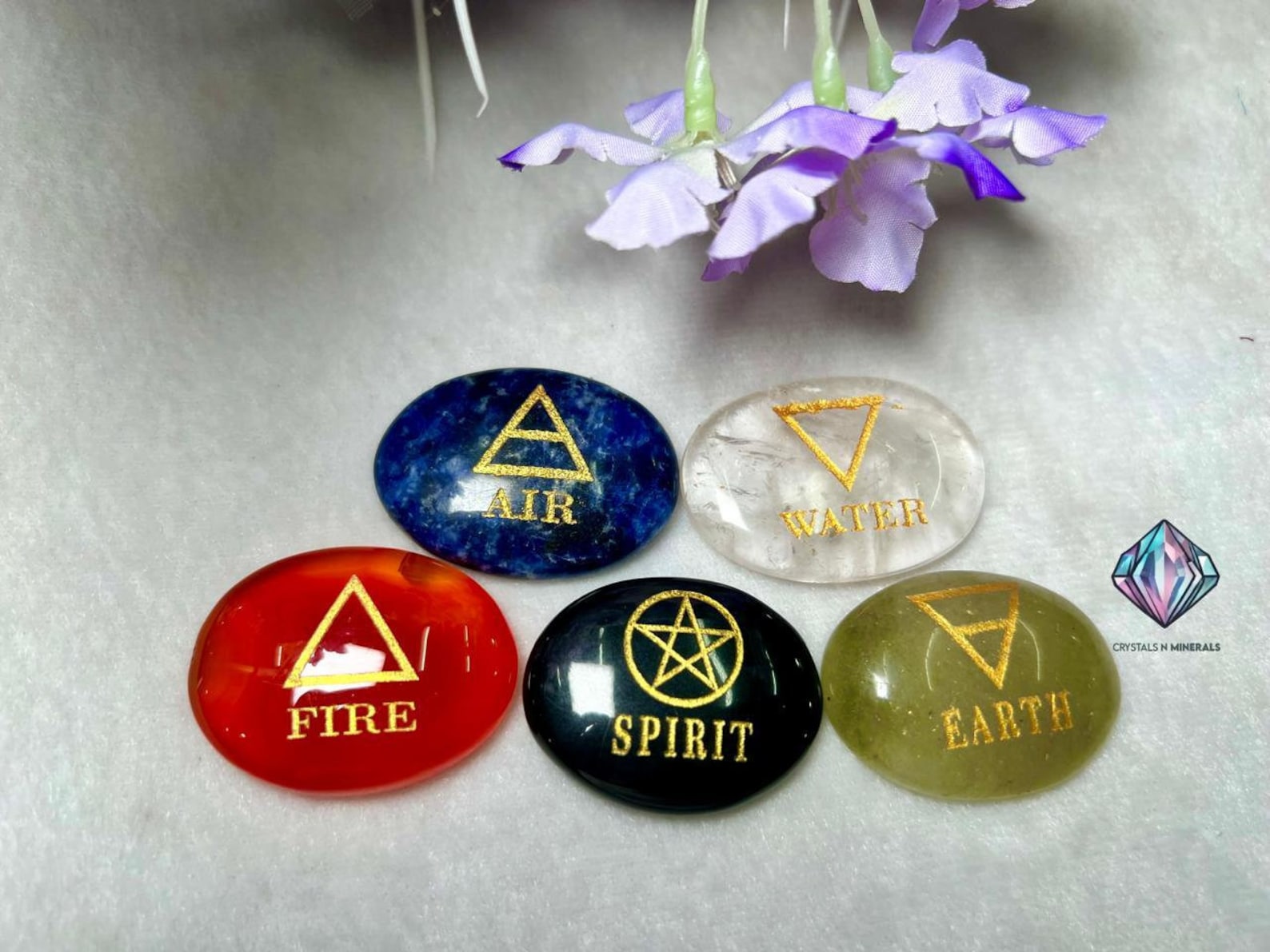 Embrace the Power of the Five Elements Stone Set: Earth, Air, Fire ...