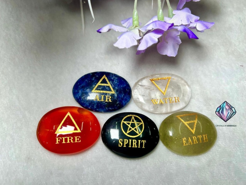 Embrace the Power of the Five Elements Stone Set: Earth, Air, Fire ...