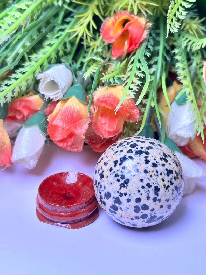 Dalmatian Jasper Sphere (40 MM) - Crystal Ball With Wooden Stand - Etsy
