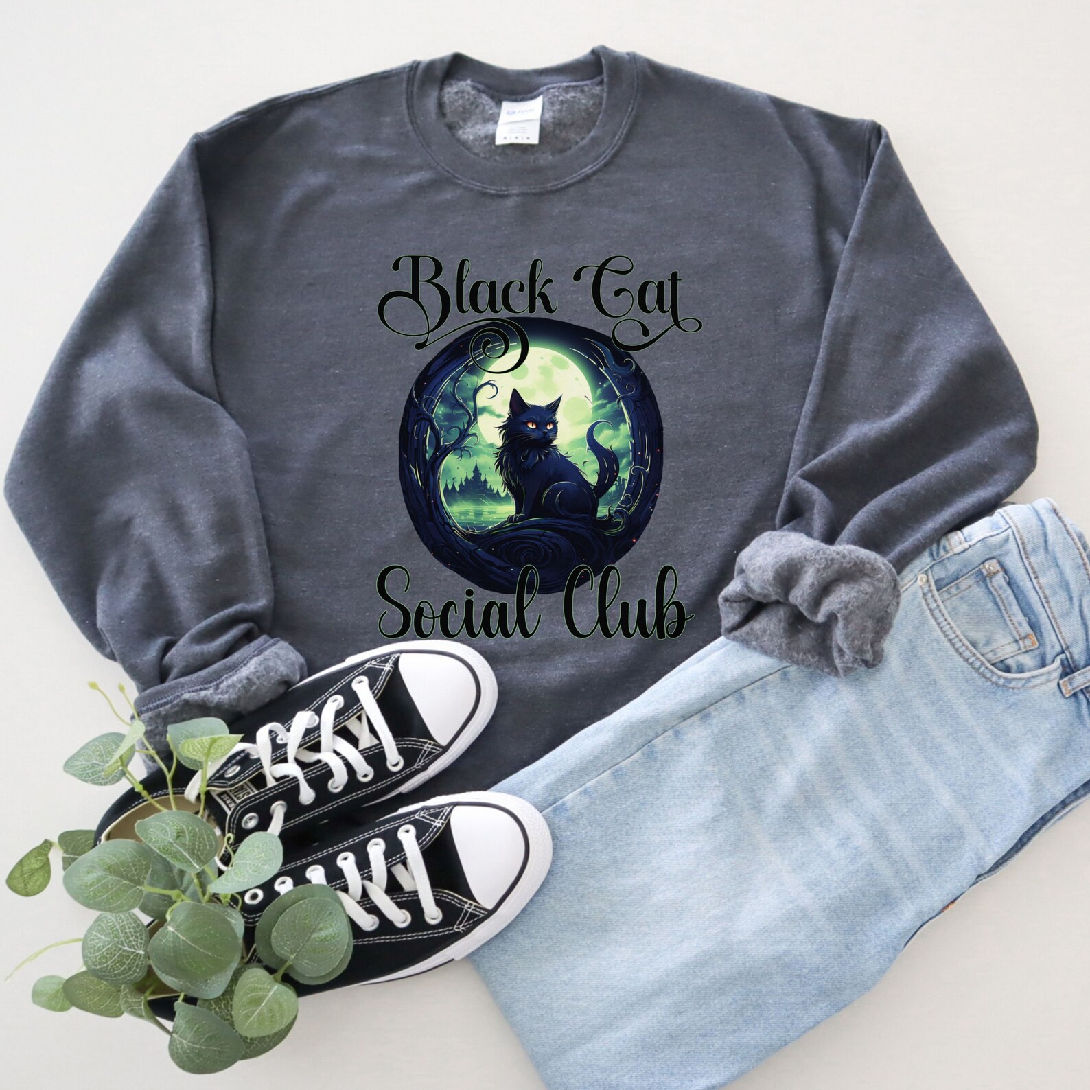 Black Cat Social Club, Black Cat Sweatshirt, Black Cat Mom Gift, Cat ...