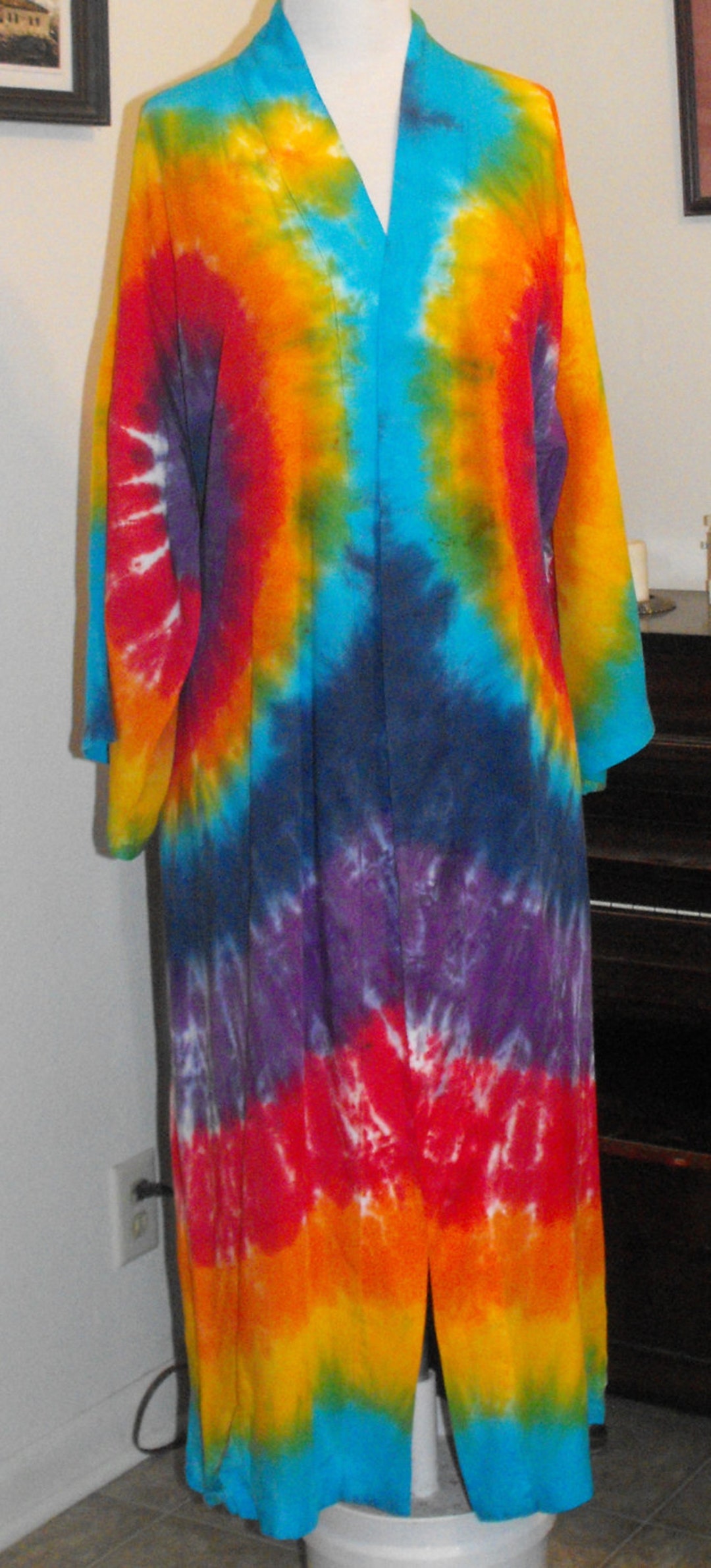 Rainbow Robe Tie Dyed in Classic Rainbow Swirl - Etsy