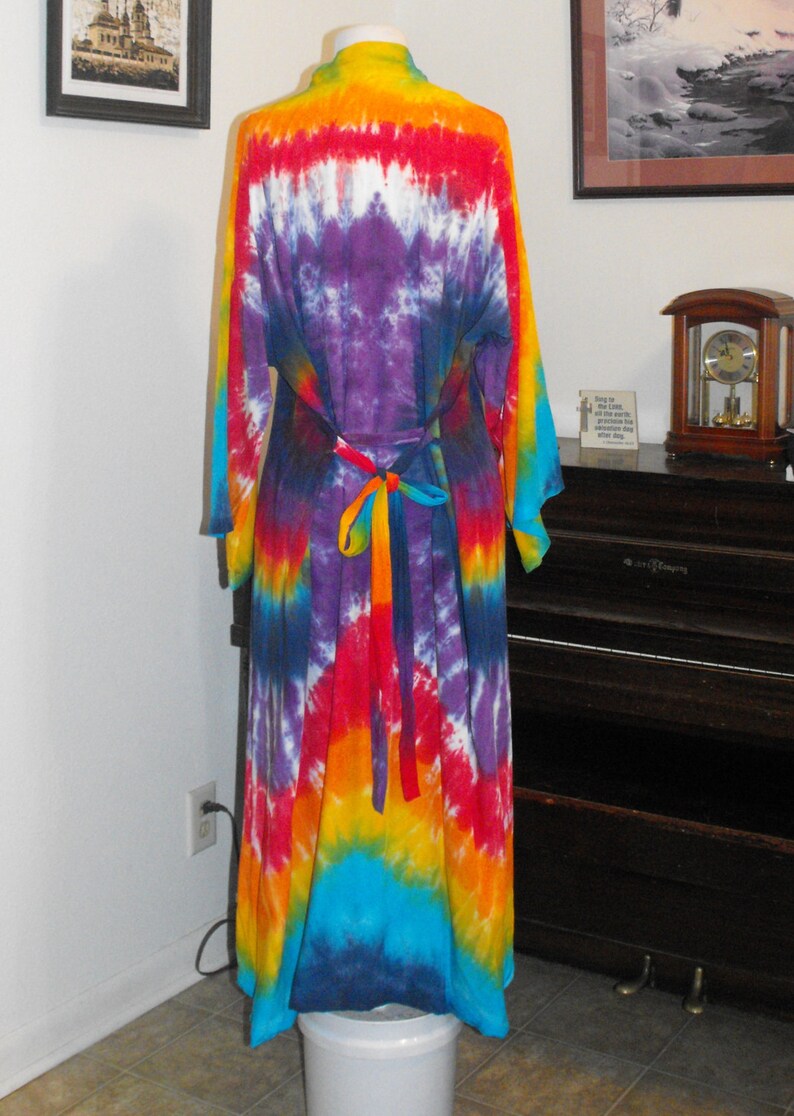 Rainbow Robe Tie Dyed In Classic Rainbow Swirl | Etsy