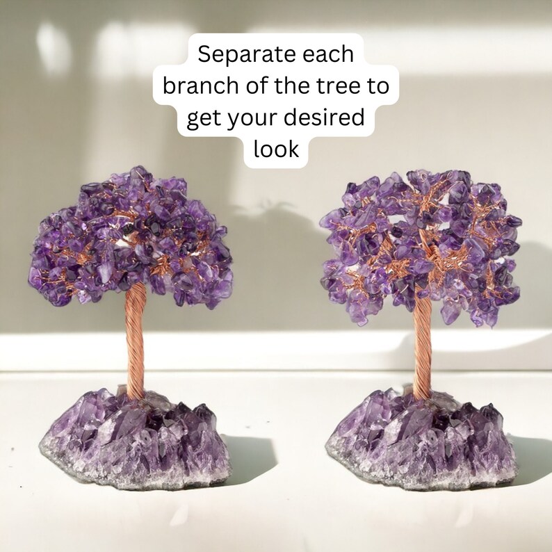 Amethyst Crystal Quartz Tree of Life Amethyst Base Handmade Gemstone Bonsai Tree Gravel Crystals ...