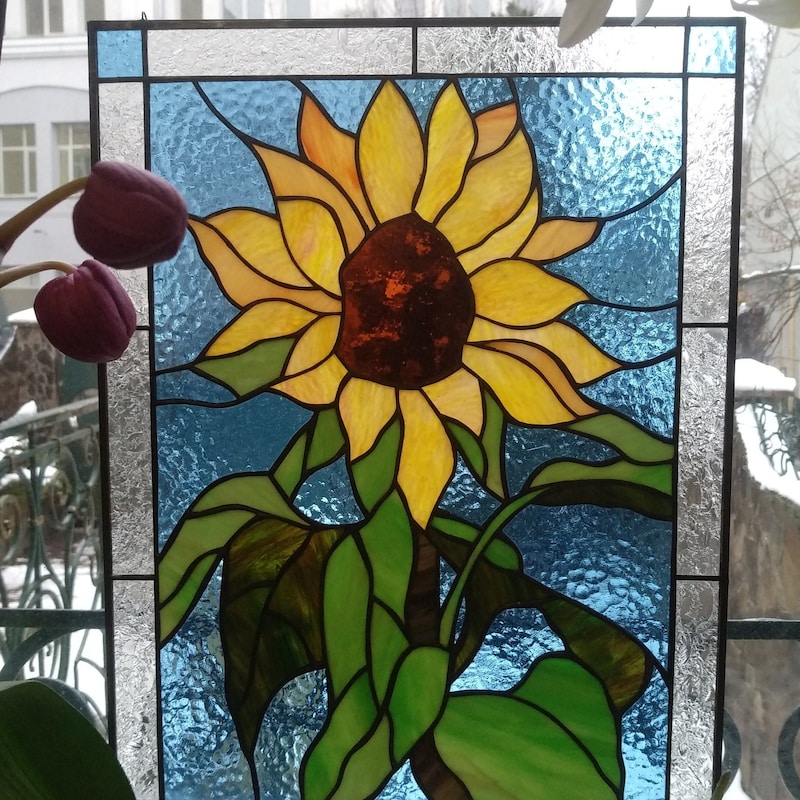 Sunflower Stained Glass - Etsy