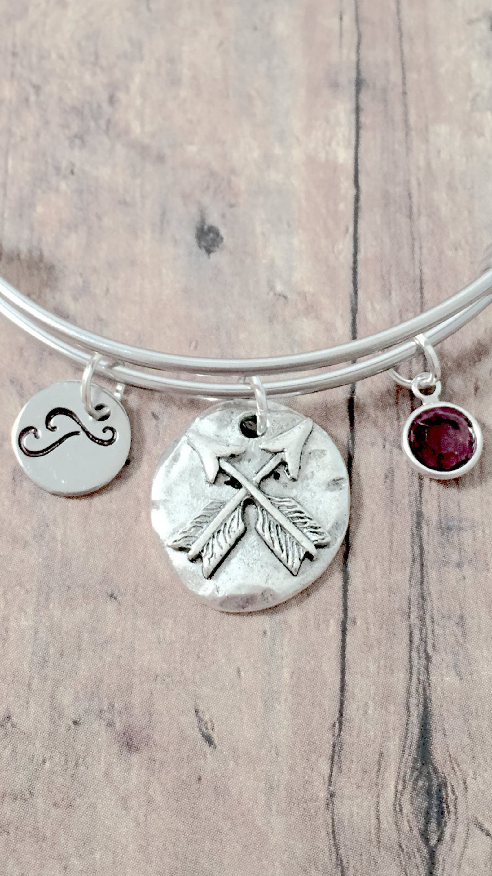 Crossed Arrows Initial Bangle Arrow Jewelry Bohemian - Etsy