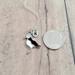 Puffin Initial Necklace - Puffin Jewelry, Bird Jewelry, Nautical ...