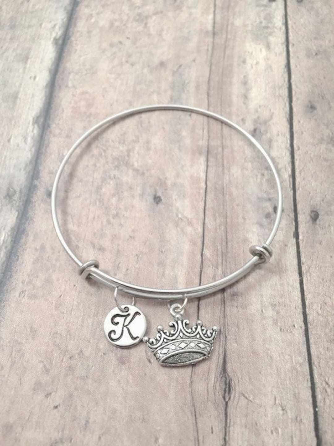 Crown Initial Bangle - Crown Jewelry, Pageant Jewelry, Princess Jewelry ...