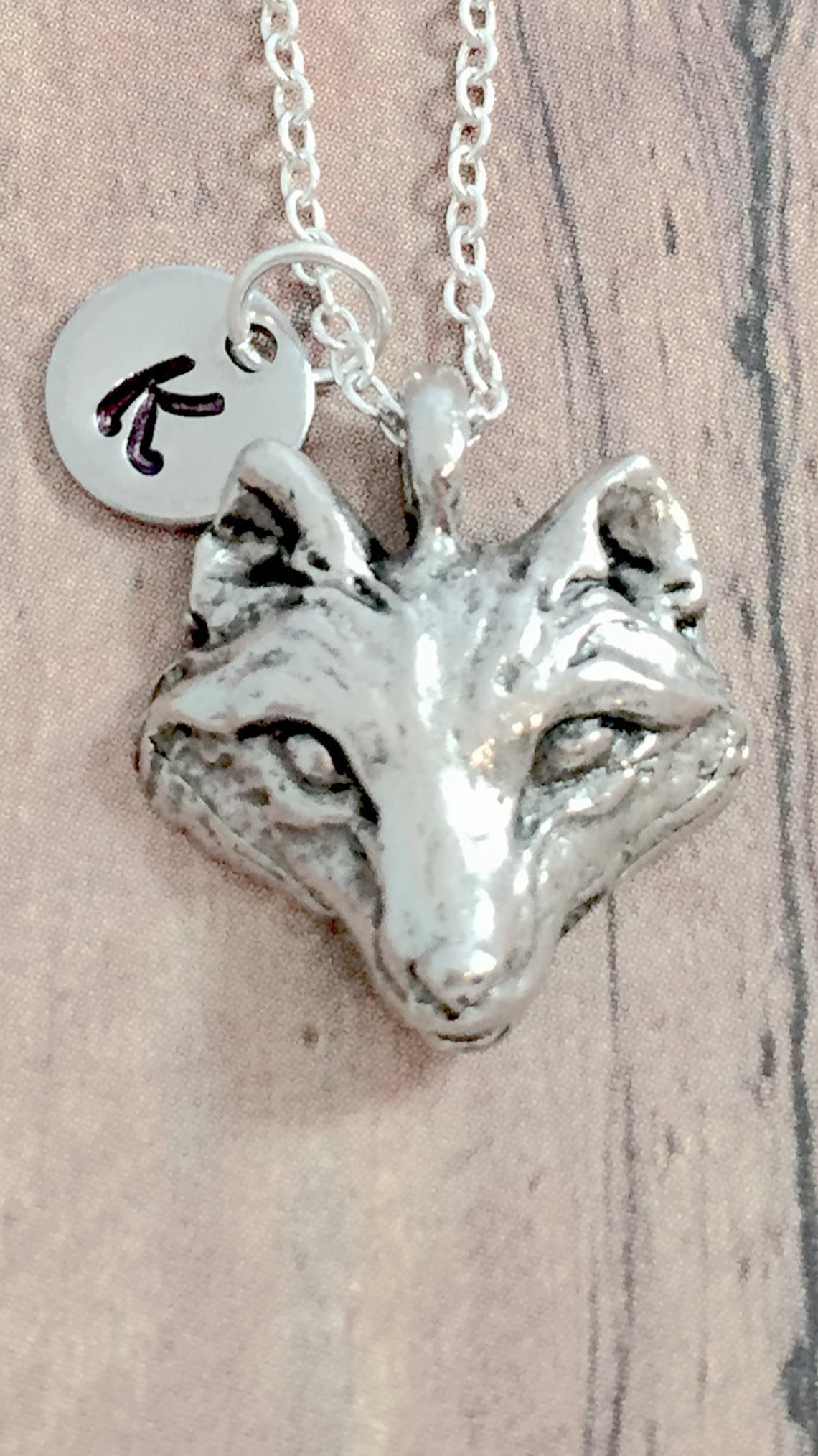 Fox Initial Necklace Fox Jewelry Woodland Jewelry Forest - Etsy