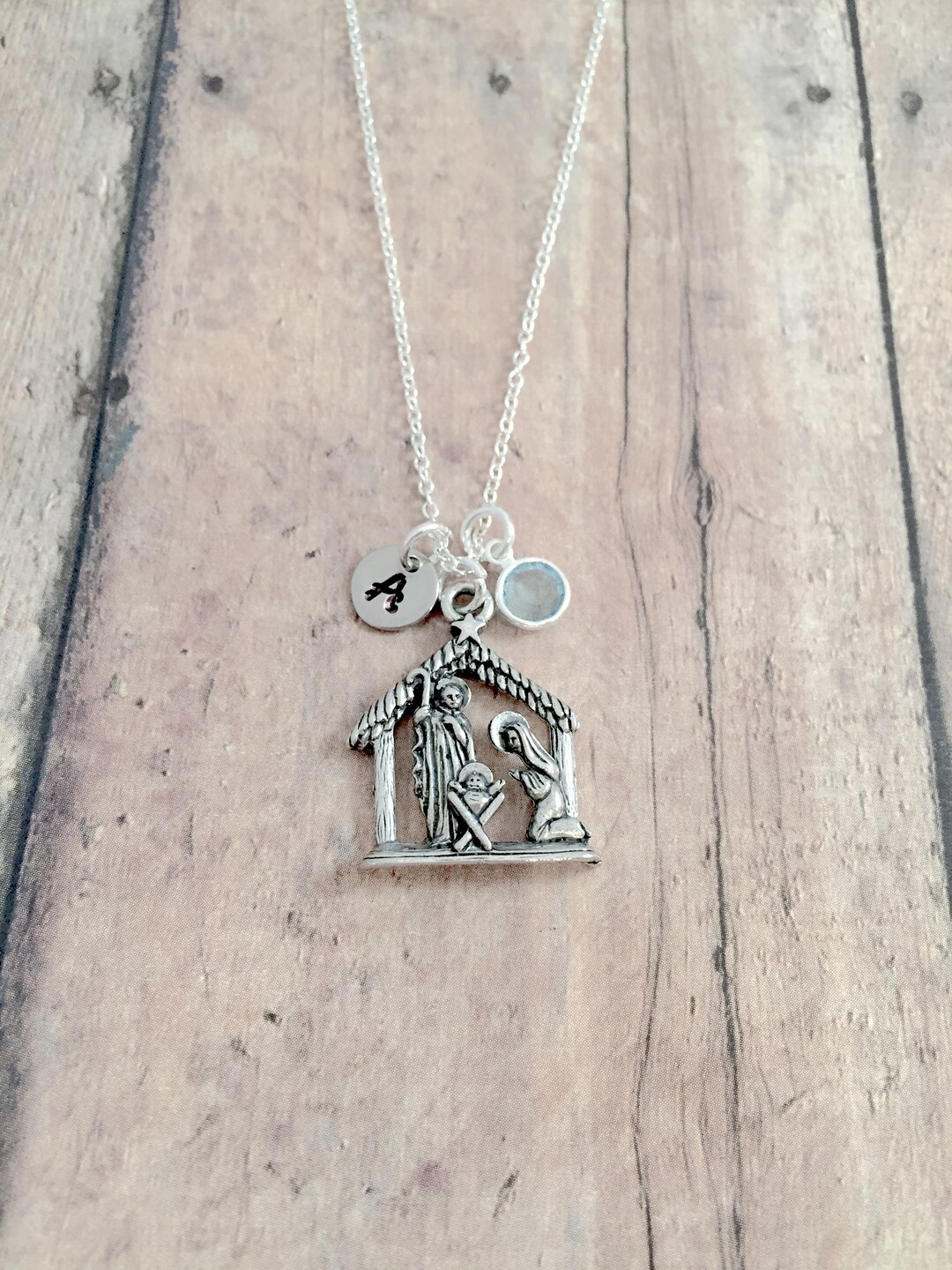 Nativity initial necklace Nativity jewelry, Christmas jewelry ...