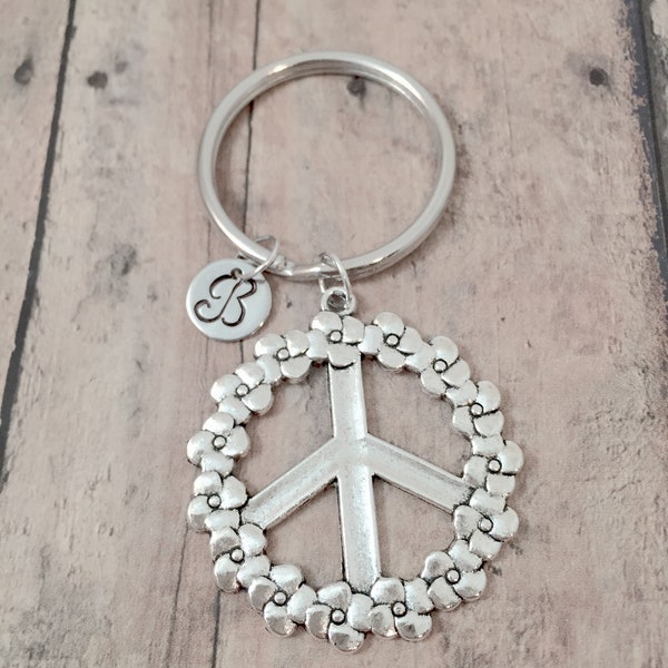 Peace Sign Keychain - Etsy
