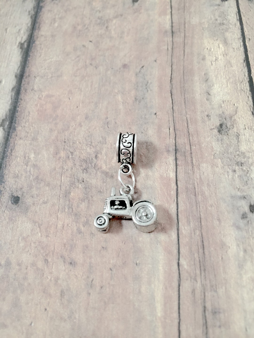 Pewter Tractor Pendant: 3D Farm Charm With Silver Bail - Etsy