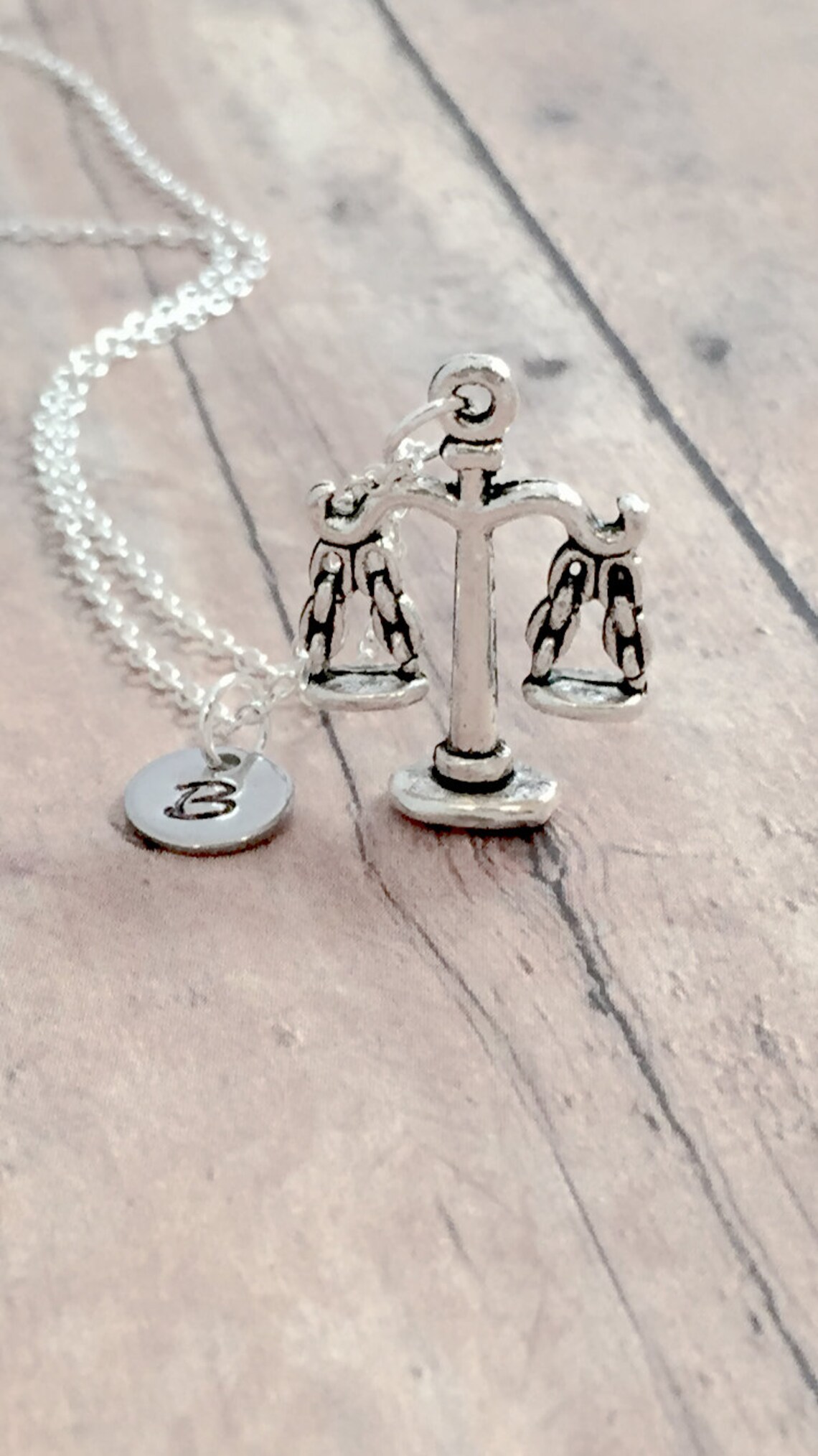 Scales of Justice Initial Necklace: Lawyer Gift, Law Student Jewelry - Etsy