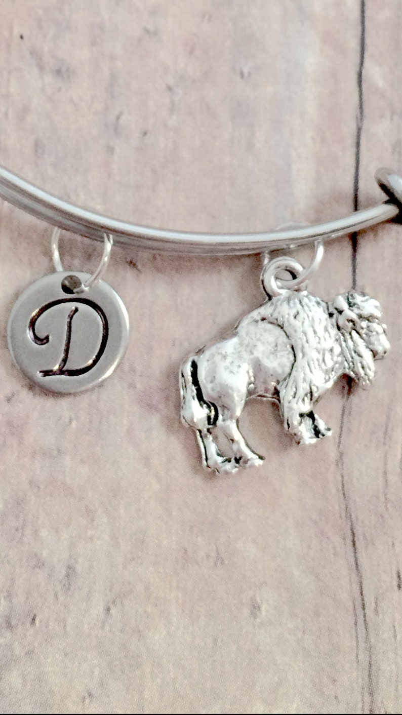 Buffalo Initial Bangle Buffalo Jewelry Bison Jewelry - Etsy