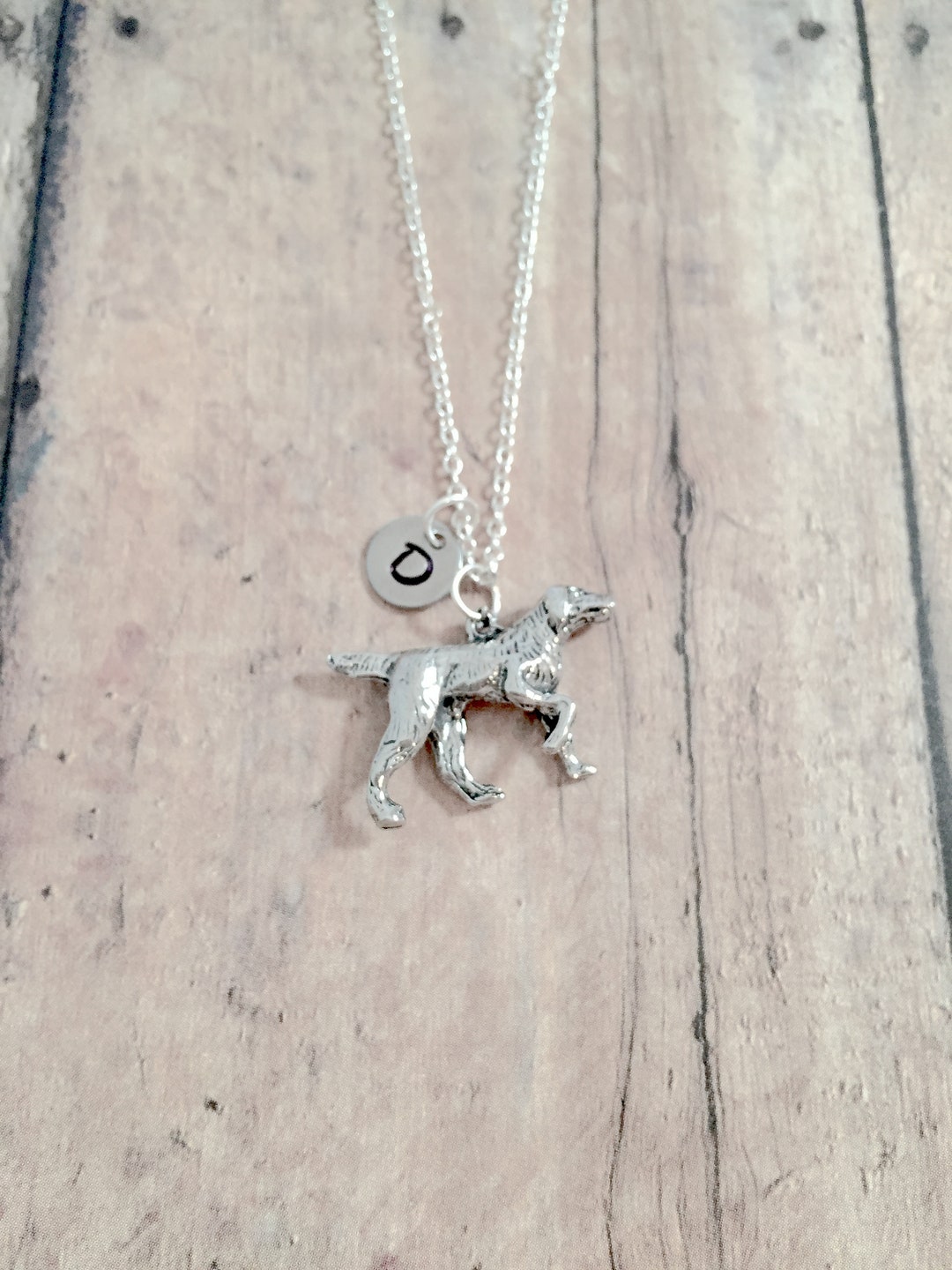 Pointer dog initial necklace pointer dog jewelry, dog breed jewelry ...