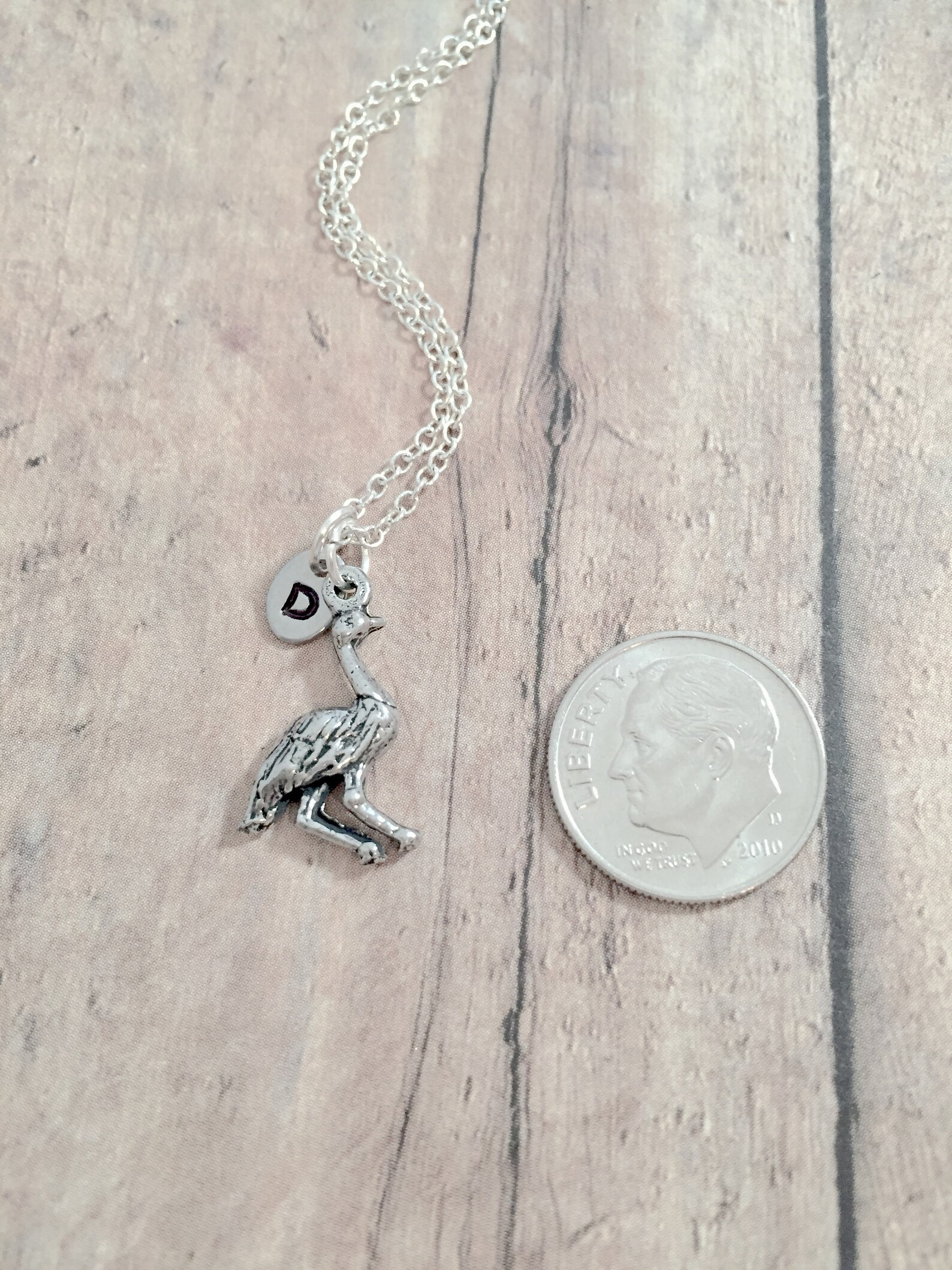 Emu Initial Necklace Emu Jewelry, Australia Jewelry, Bird Jewelry, Emu ...
