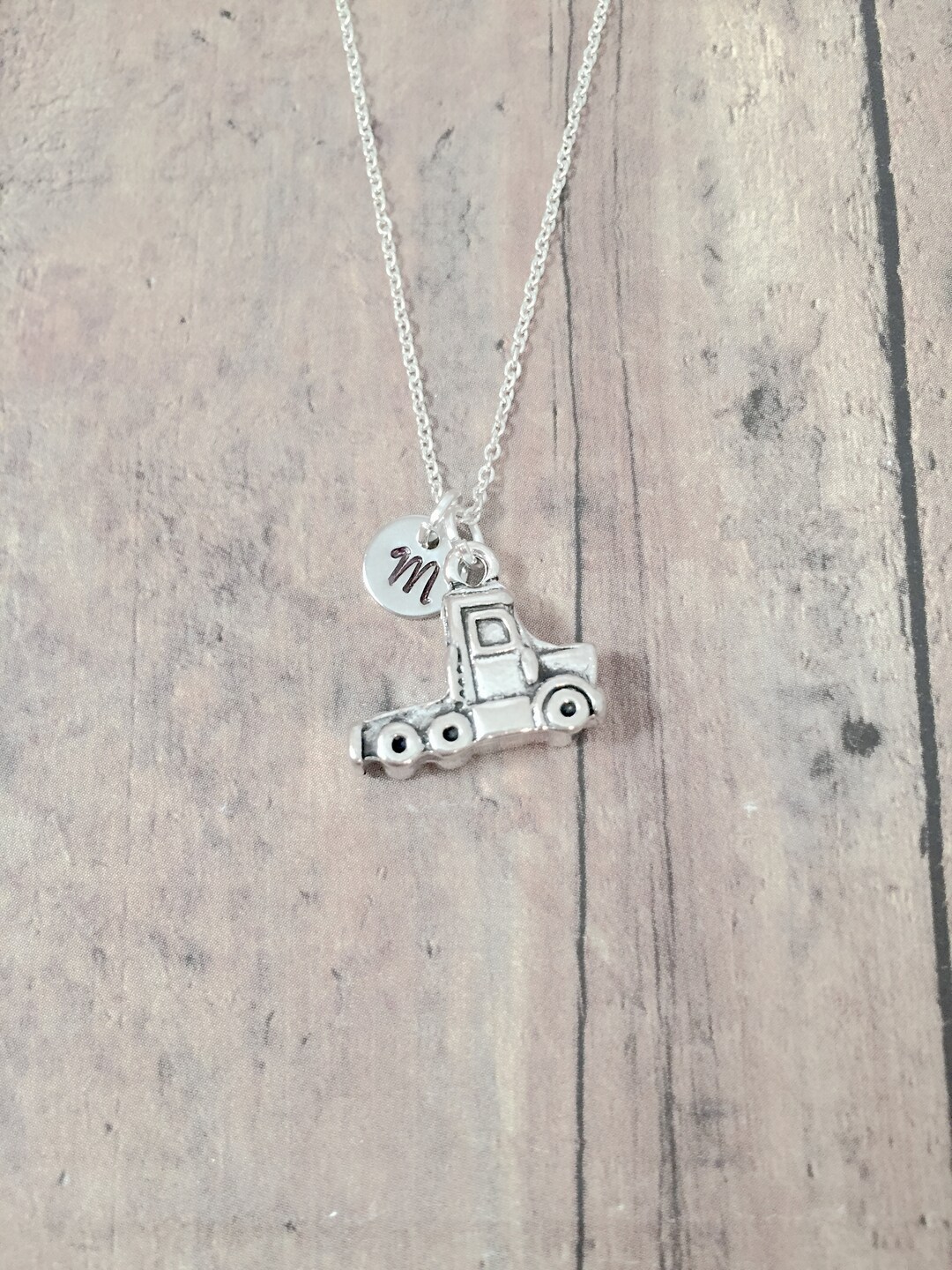 Semi Truck Initial Necklace: Big Rig Jewelry, Transportation Gift - Etsy