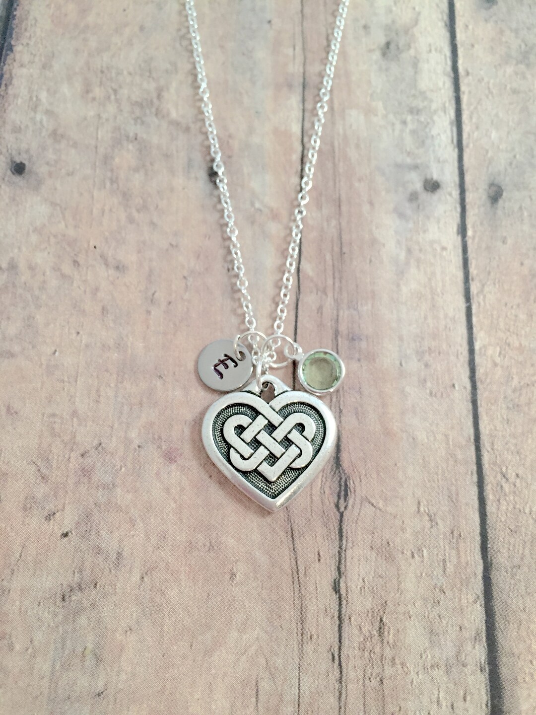 Celtic Heart Initial Necklace: Irish Jewelry, Gaelic Pendant - Etsy