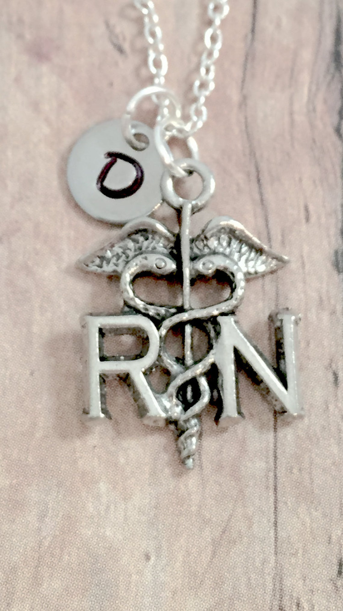 Registered Nurse Initial Necklace RN Jewelry Nurse Jewelry - Etsy