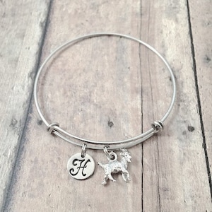 Goat Initial Bangle - Goat Jewelry, Farm Jewelry, Silver Goat Pendant ...