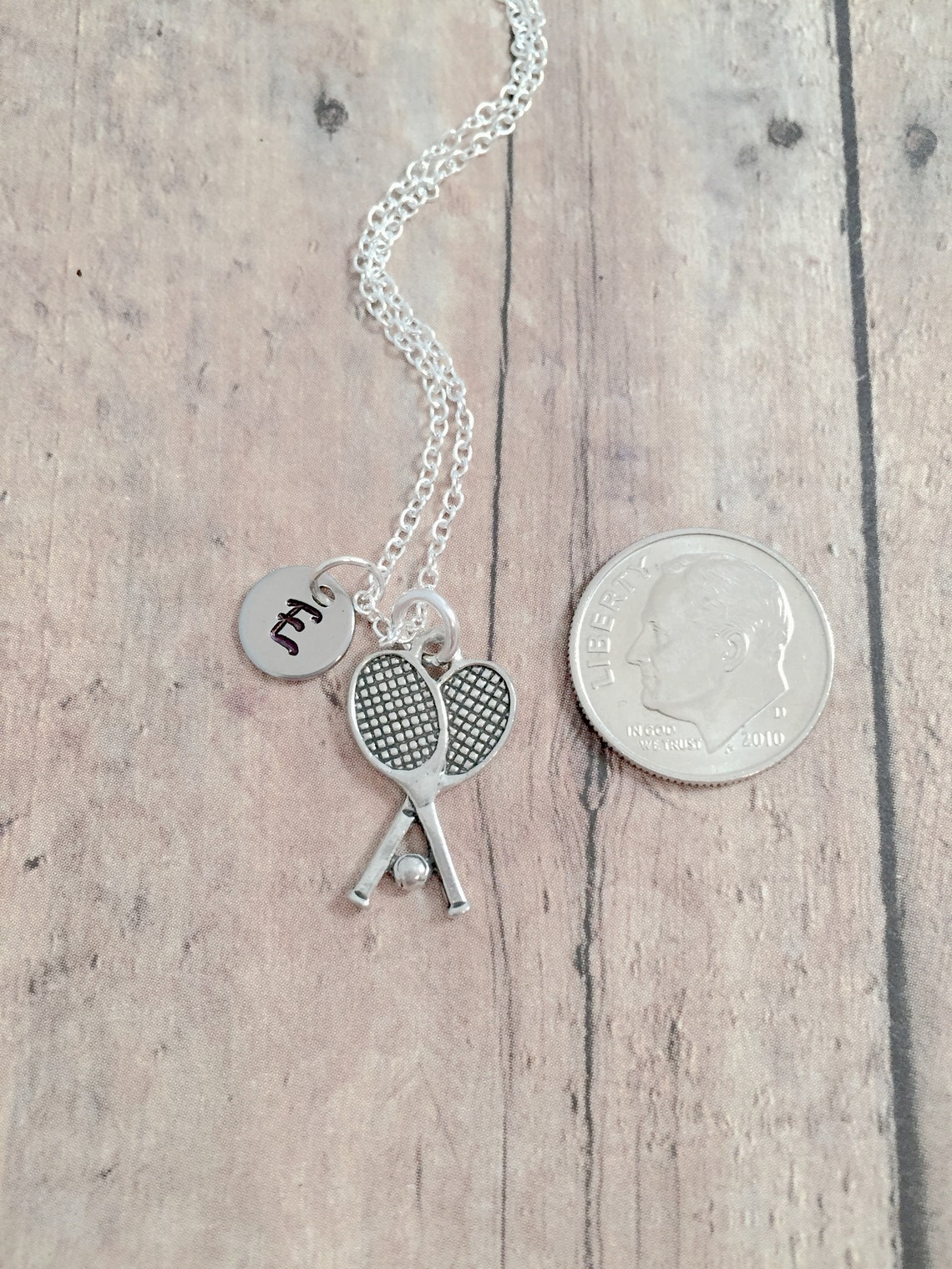 Tennis Initial Necklace Tennis Jewelry Tennis Racquet - Etsy