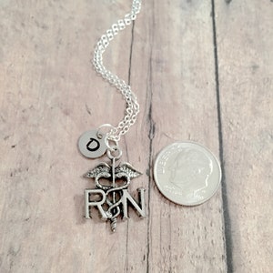 Registered Nurse Initial Necklace - RN Jewelry, Nurse Jewelry, Medical ...