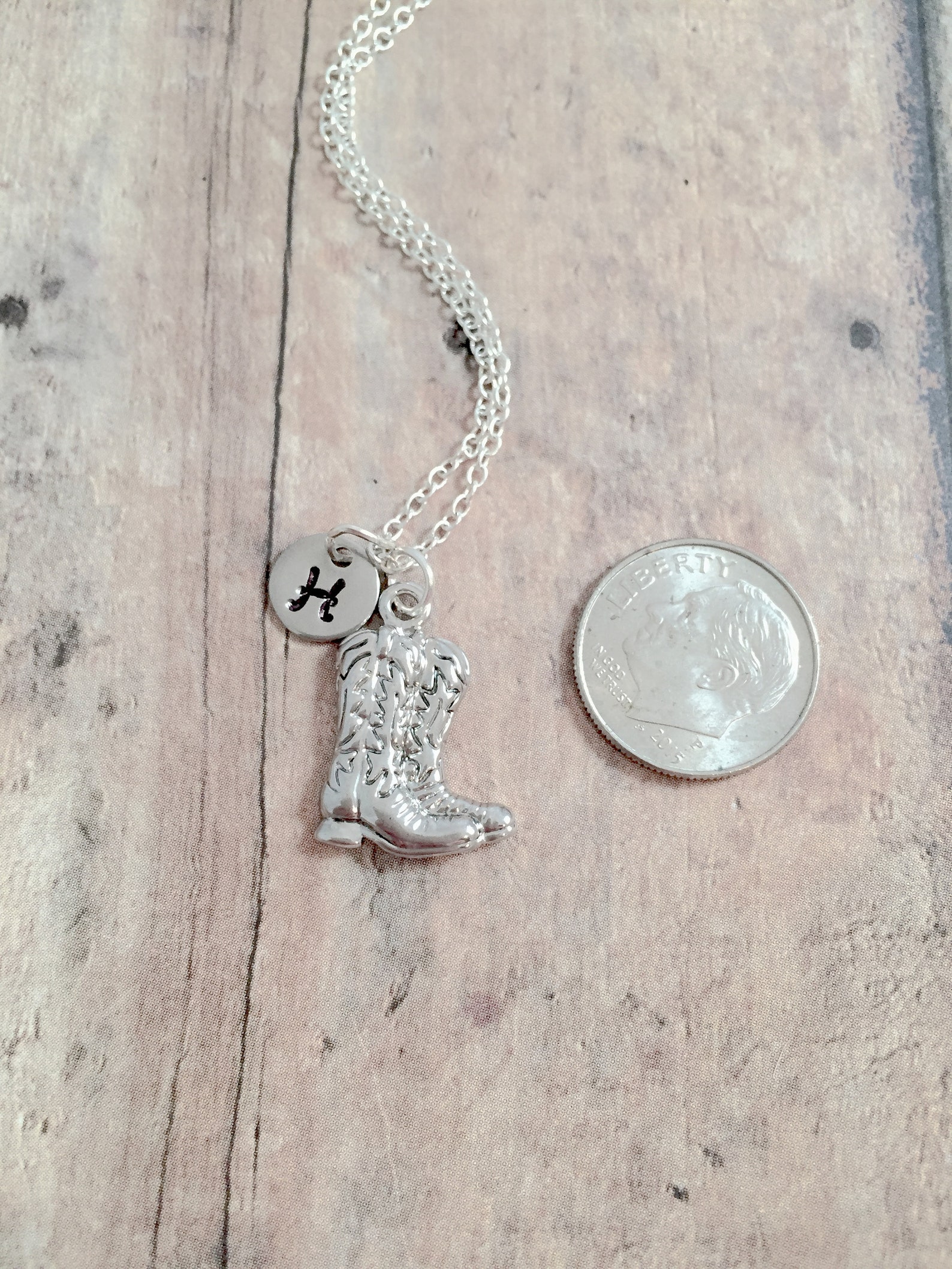 Cowboy Boots Initial Necklace Cowboy Boot Jewelry Western - Etsy