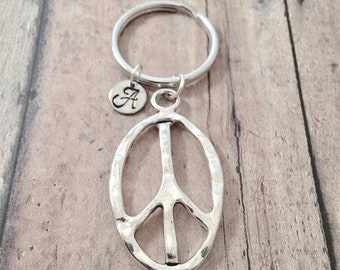 Peace Sign Keychain | Etsy