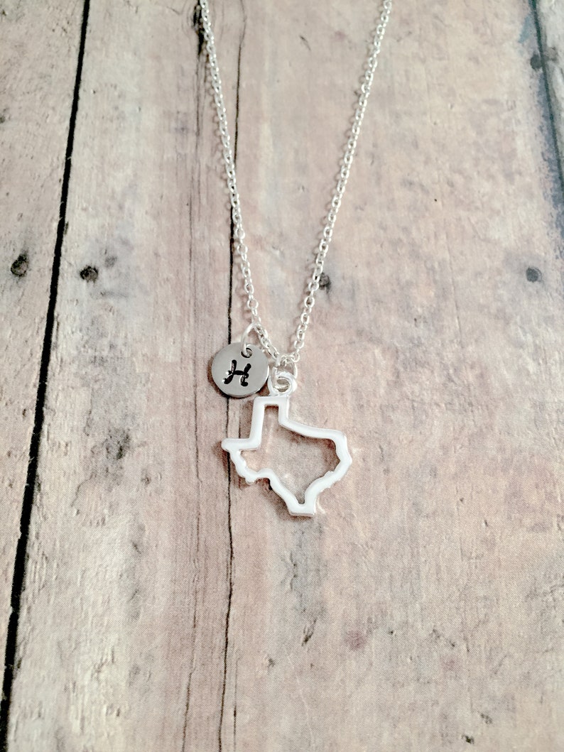 Texas initial necklace Texas jewelry state jewelry Texas | Etsy