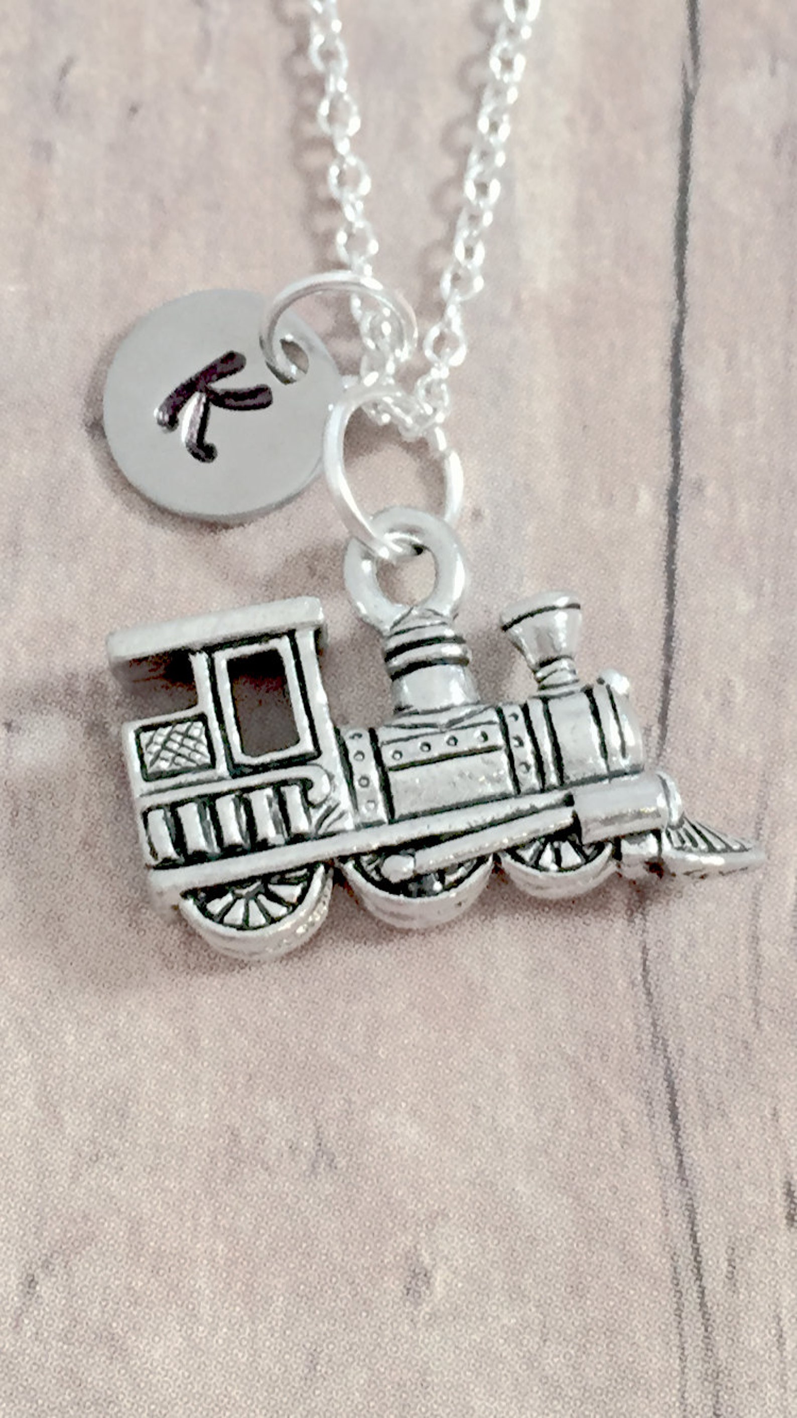 Train Engine Initial Necklace Train Jewelry Steam Engine | Etsy