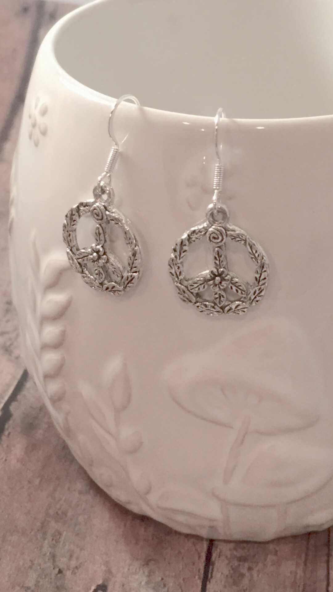 Peace Sign Earrings Peace Sign Jewelry, Peace Earrings, Peace Hand Sign ...