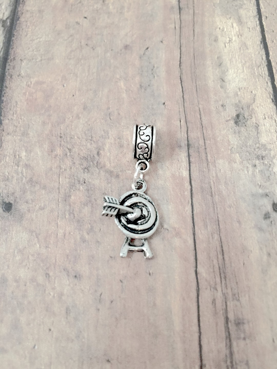 Archery Target Pendant (1 Piece) - Silver Archery Target Charm, Archer ...