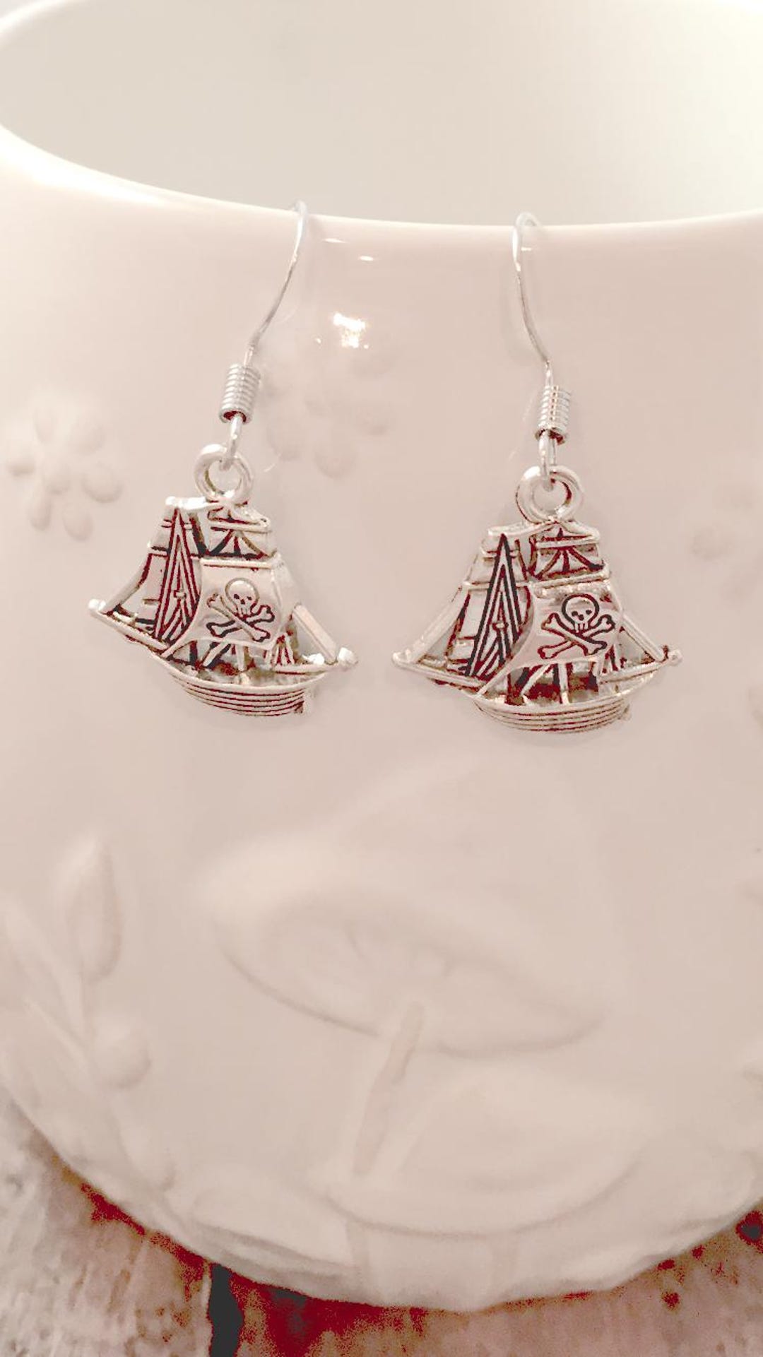 Pirate Ship Earrings - Pirate Ship Jewelry, Nautical Jewelry, Boat ...
