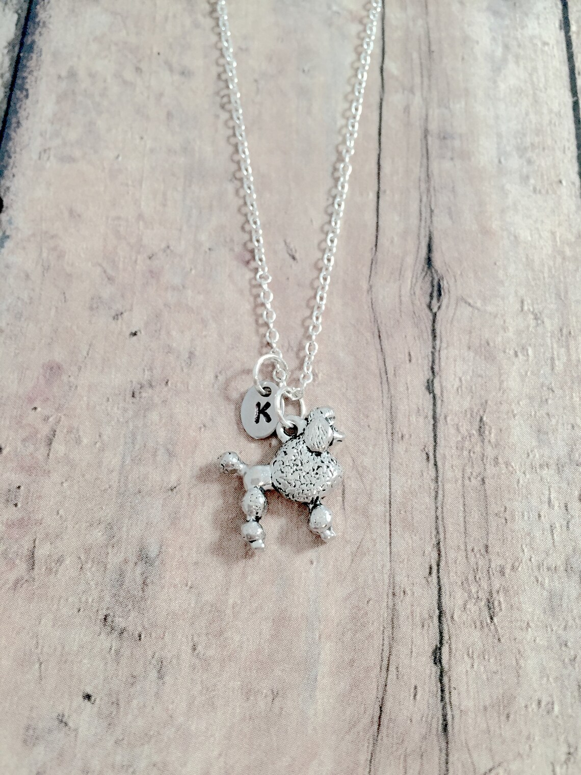 Poodle Initial Necklace Poodle Jewelry Dog Breed Jewelry - Etsy