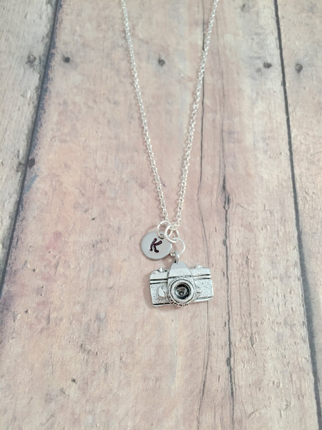 Camera Initial Necklace - Camera Jewelry, Photographer Jewelry ...