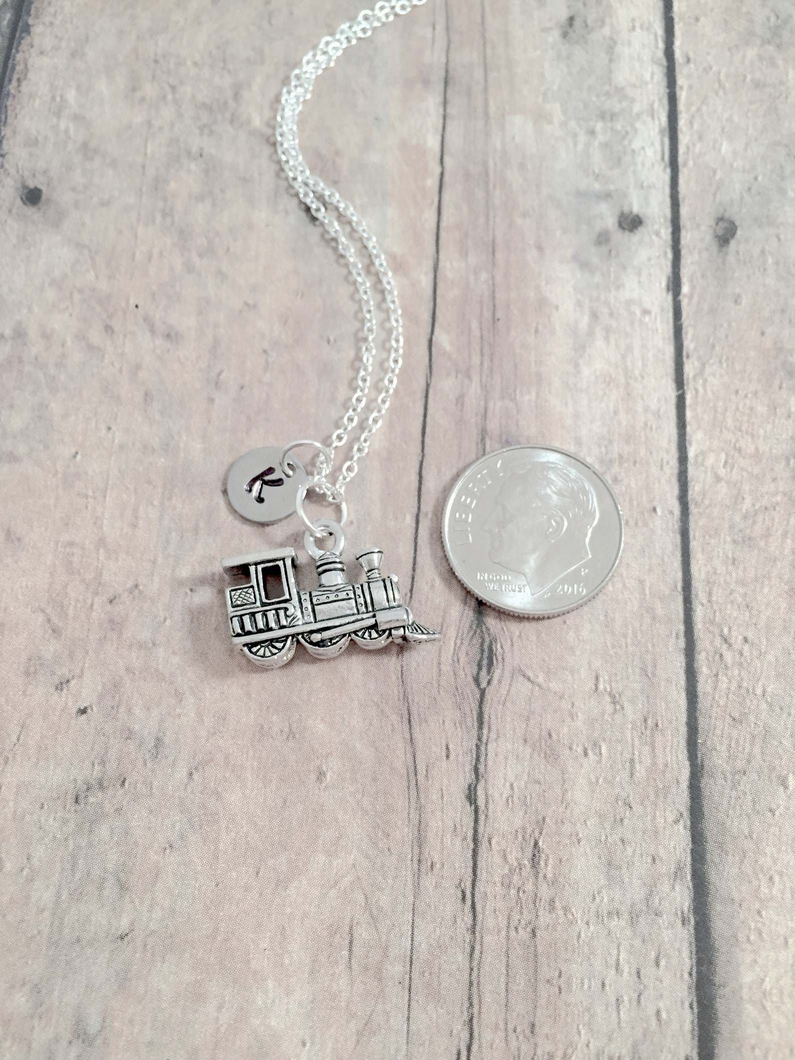 Train Engine Initial Necklace Train Jewelry Steam Engine - Etsy