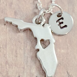 Florida Initial Necklace - Florida Jewelry, State Jewelry, US Jewelry ...