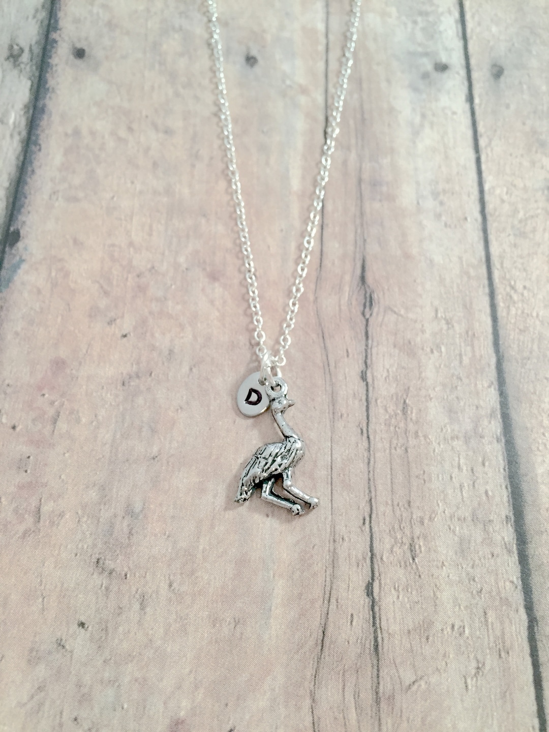 Emu Initial Necklace - Emu Jewelry, Australia Jewelry, Bird Jewelry ...